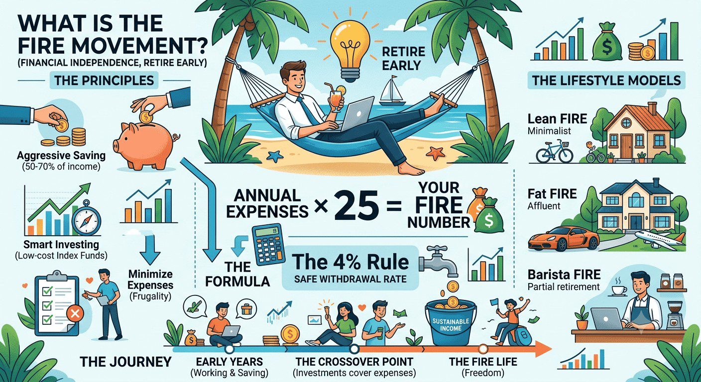 FIRE Movement คืออะไร? เจาะลึกแนวคิดเกษียณเร็วเพื่ออิสรภาพชีวิต